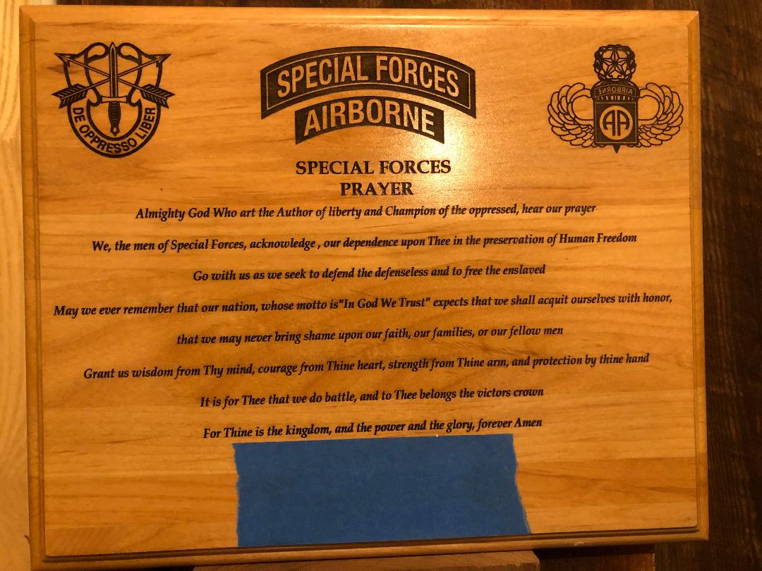 Plaques – Tagged "Green Beret Prayer" – ItsLaser Engraving